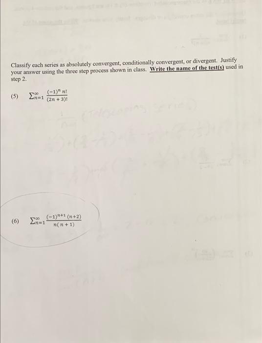 Solved Classify each series as absolutely convergent, | Chegg.com
