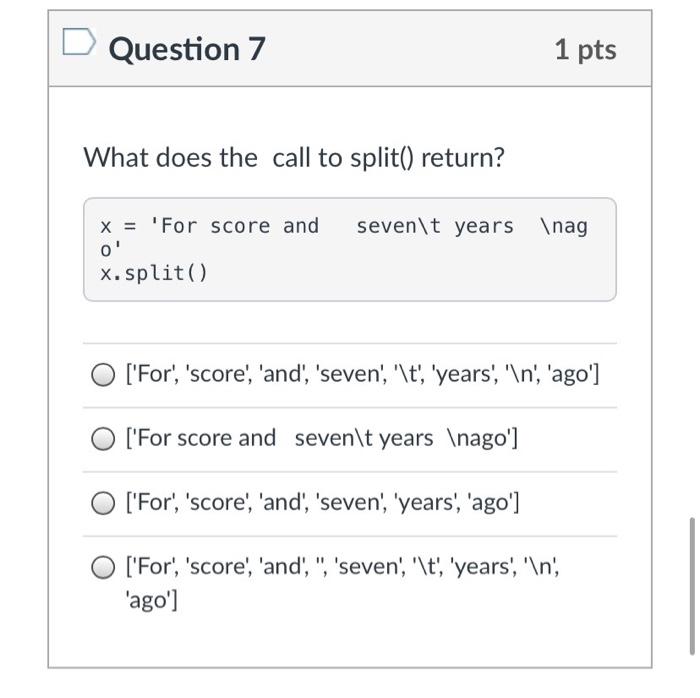 Solved Question 1 1 pts What do we call x in the following | Chegg.com
