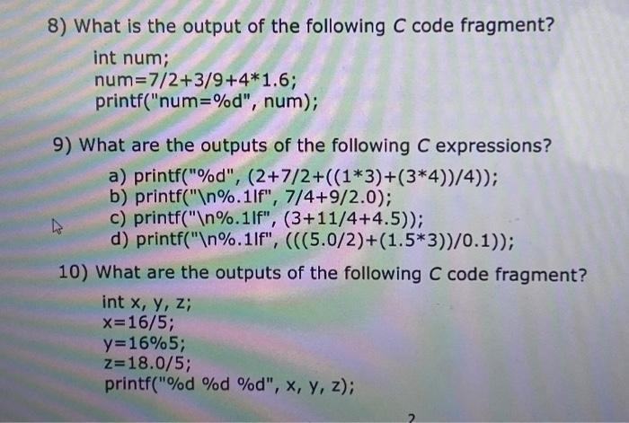 Solved 1) Which of the following C statement(s) is(are) NOT | Chegg.com