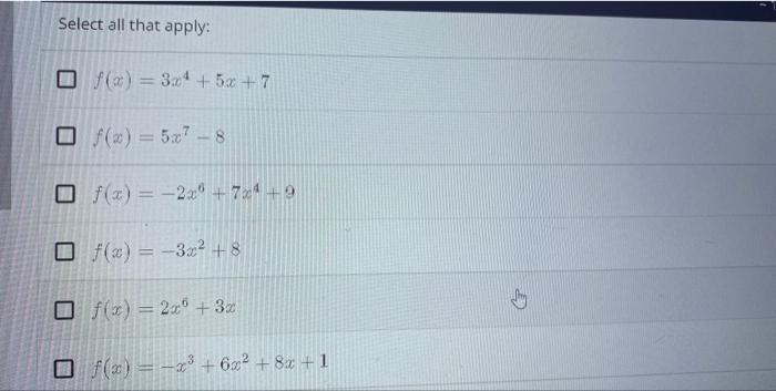 Solved I was X approaches infinity, which of the following | Chegg.com