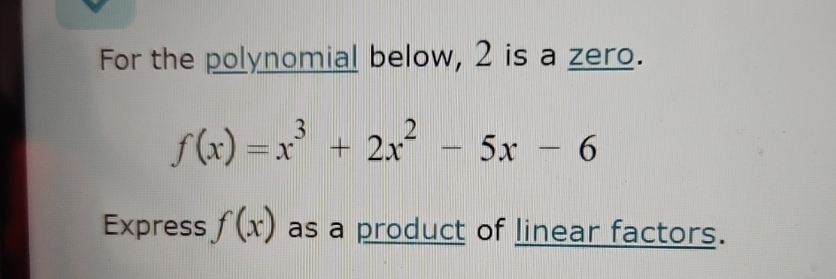 Solved For the polynomial below, 2 ﻿is a | Chegg.com