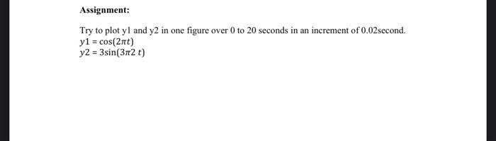 Solved Assignment: Try to plot y1 and y 2 in one figure over | Chegg.com