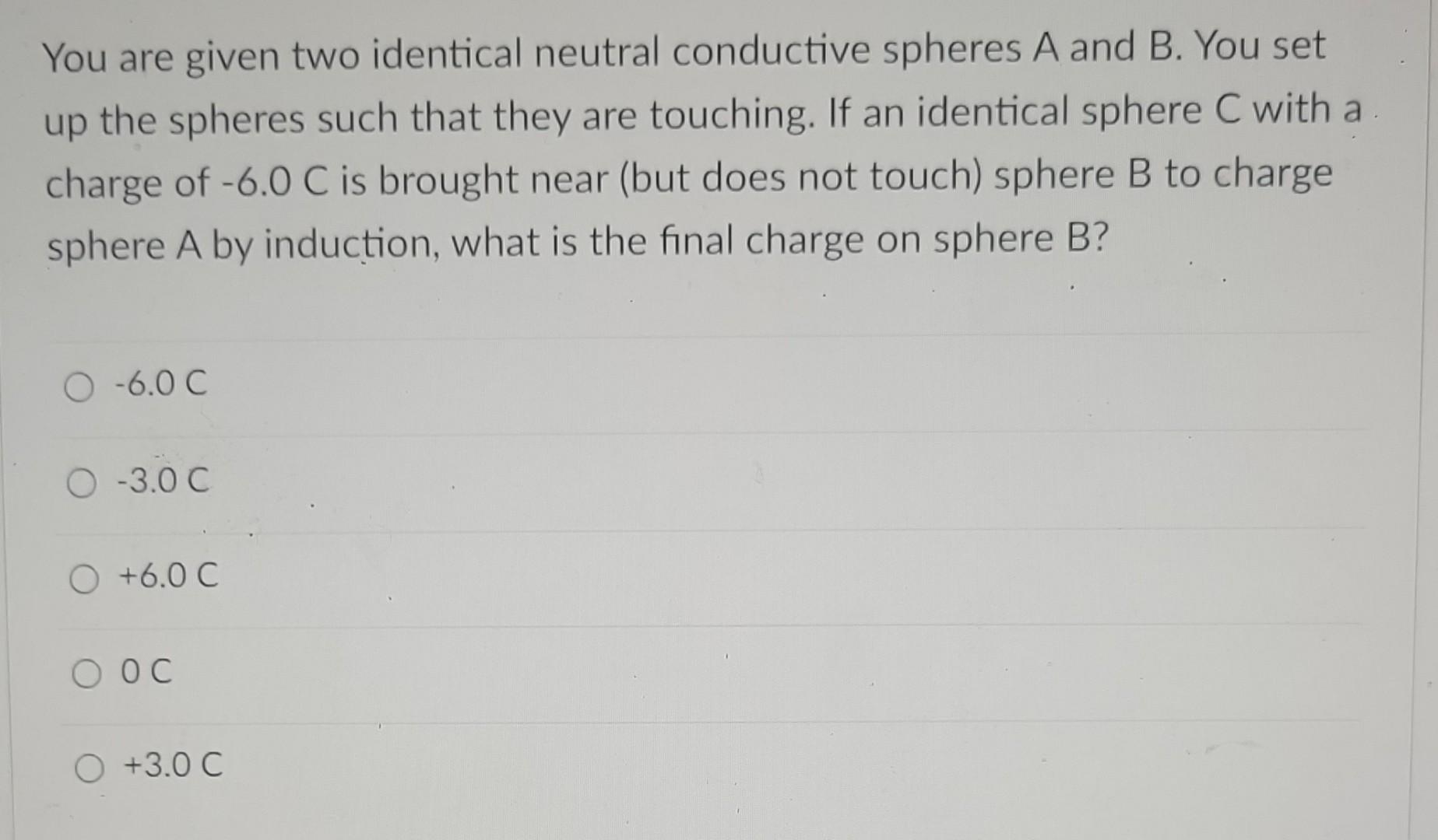 Solved You are given two identical neutral conductive | Chegg.com