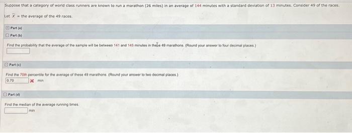 Solved Suppose that a category of world class runners are | Chegg.com