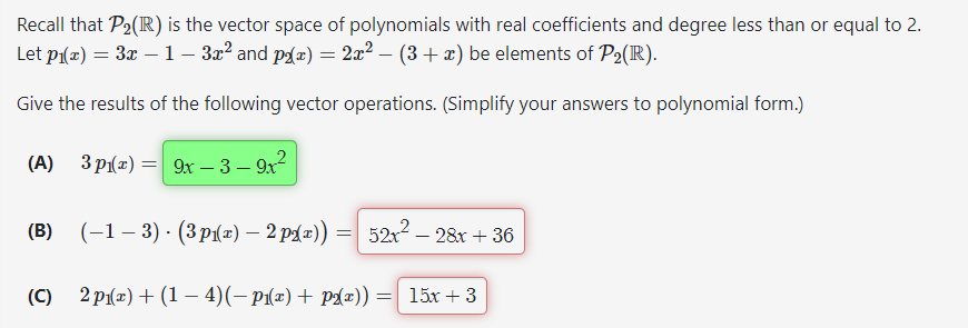 Solved Recall that P2(R) ﻿is the vector space of polynomials | Chegg.com