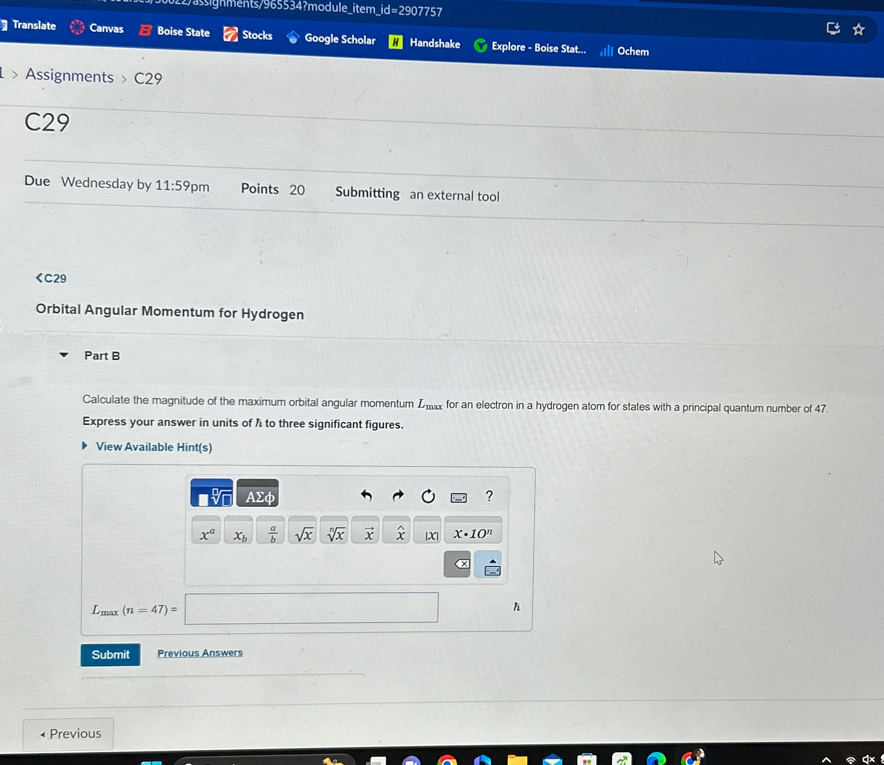 Solved TranslateCanvasBoise StateStocksGoogle | Chegg.com