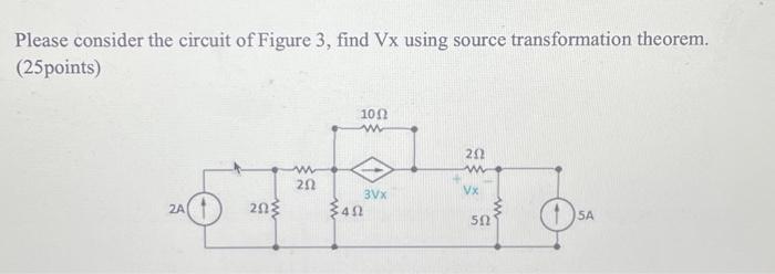 Solved Please consider the circuit of Figure 3, find Vx | Chegg.com