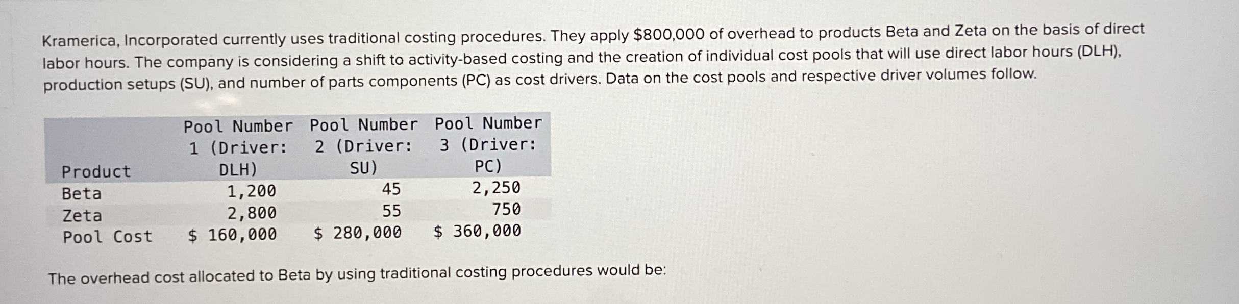 Solved Kramerica, Incorporated currently uses traditional | Chegg.com