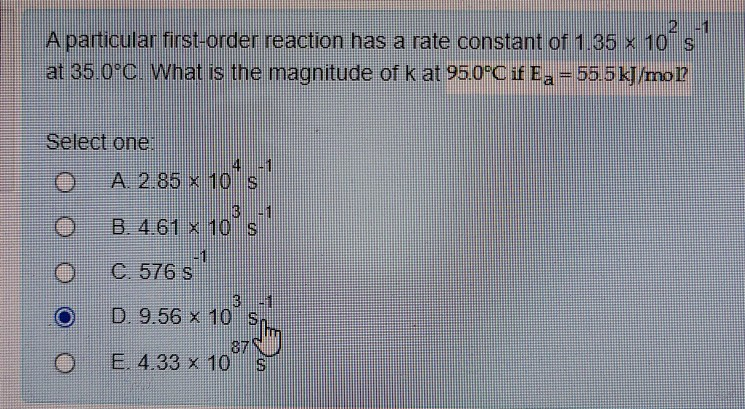 Solved 2-1 A particular first-order reaction has a rate | Chegg.com