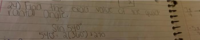 Solved 24) Find the exact value of the quick Pantai angle. | Chegg.com