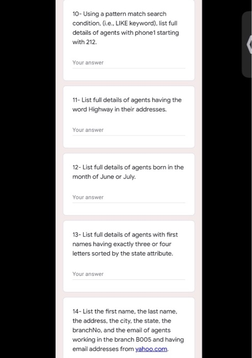 Solved Sql data manipulation just provide the sql statements | Chegg.com