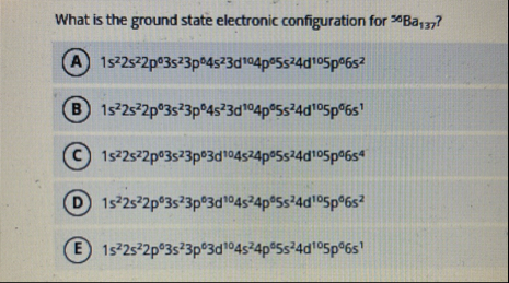 Solved What is the ground state electronic configuration for | Chegg.com