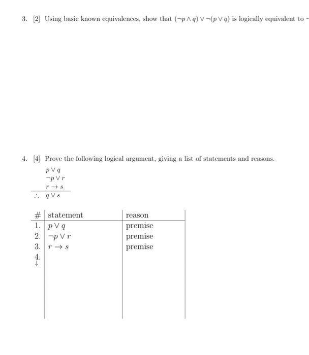 Solved 3. [2] Using basic known equivalences, show that (p ) | Chegg.com
