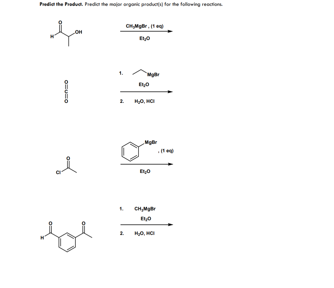Solved Predict the Product. Predict the major organic | Chegg.com