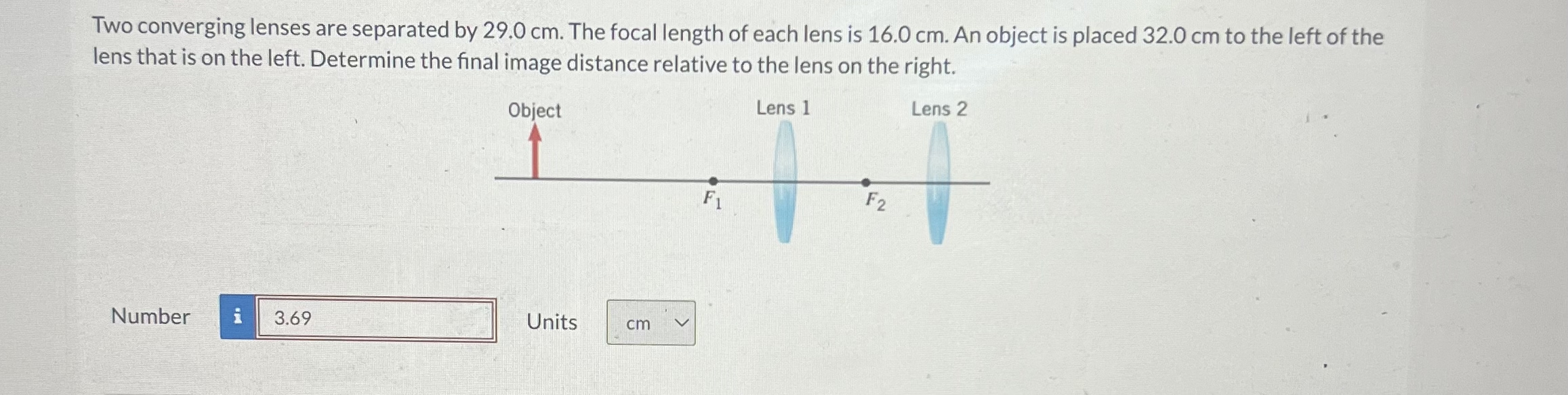 Solved Two converging lenses are separated by 29.0cm. ﻿The | Chegg.com