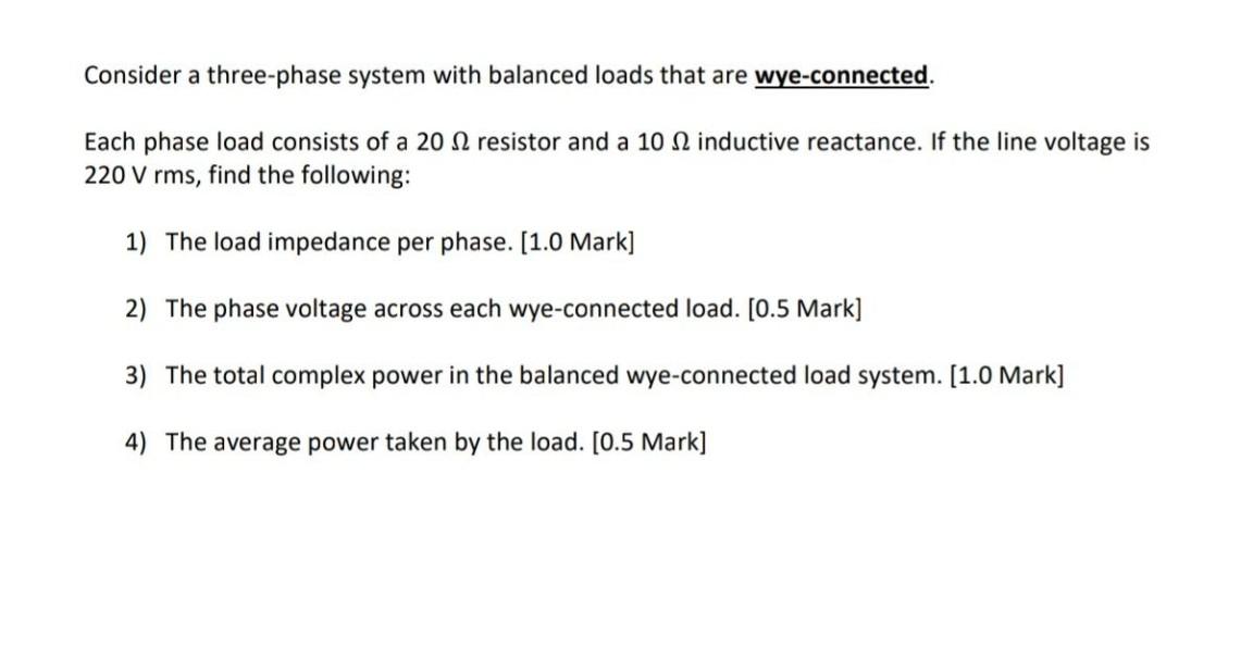 Solved Consider a three-phase system with balanced loads | Chegg.com