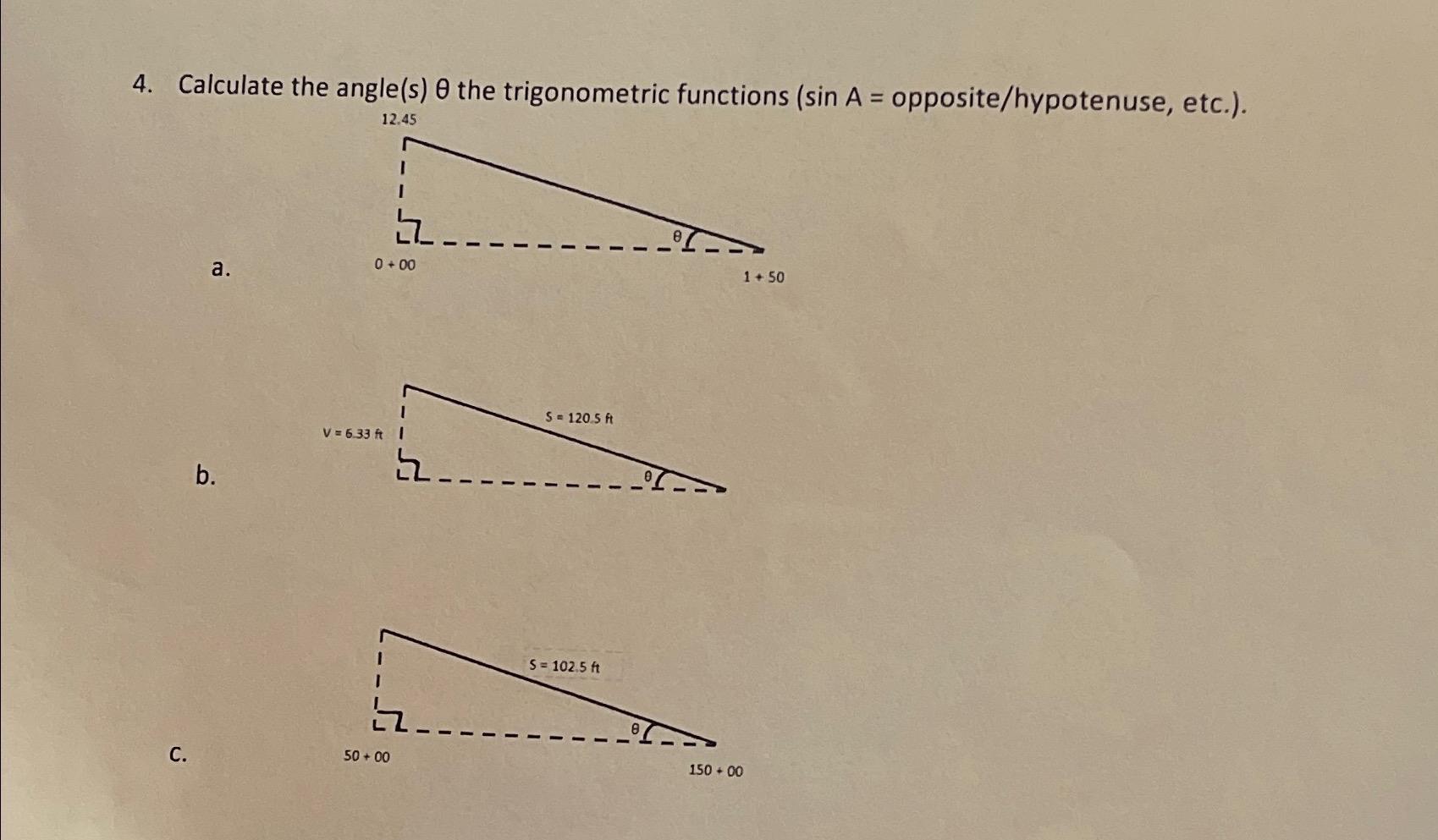 Solved Calculate the angle(s) θ ﻿the trigonometric functions | Chegg.com