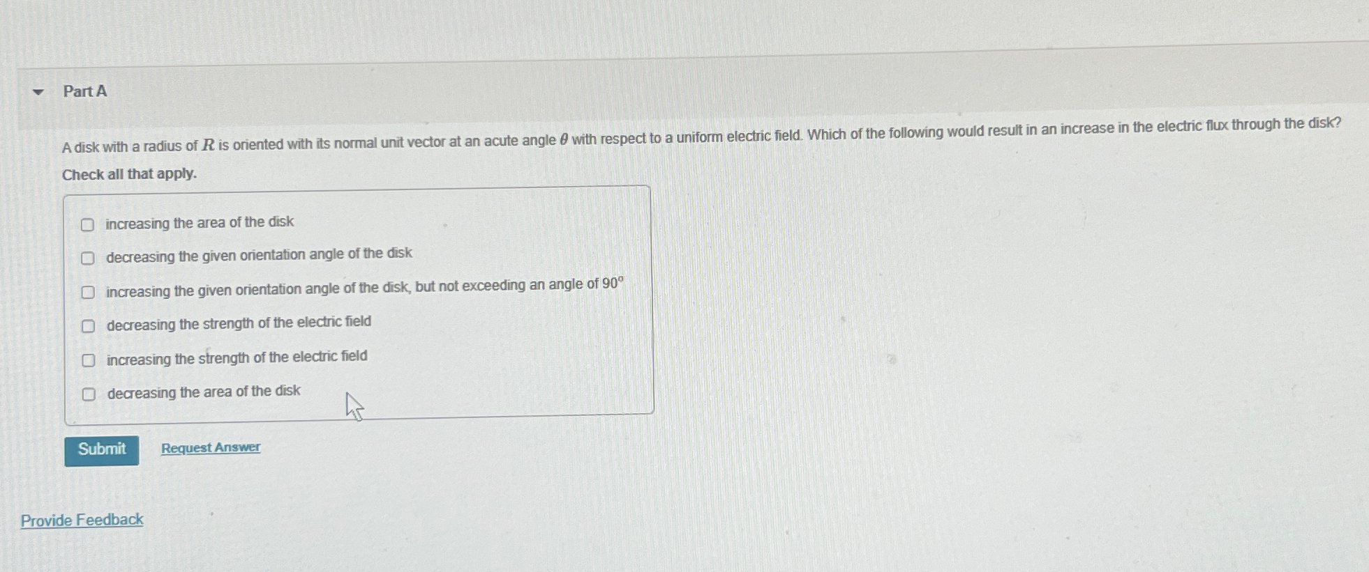 Solved Part AA disk with a radius of R ﻿is oriented with its | Chegg.com