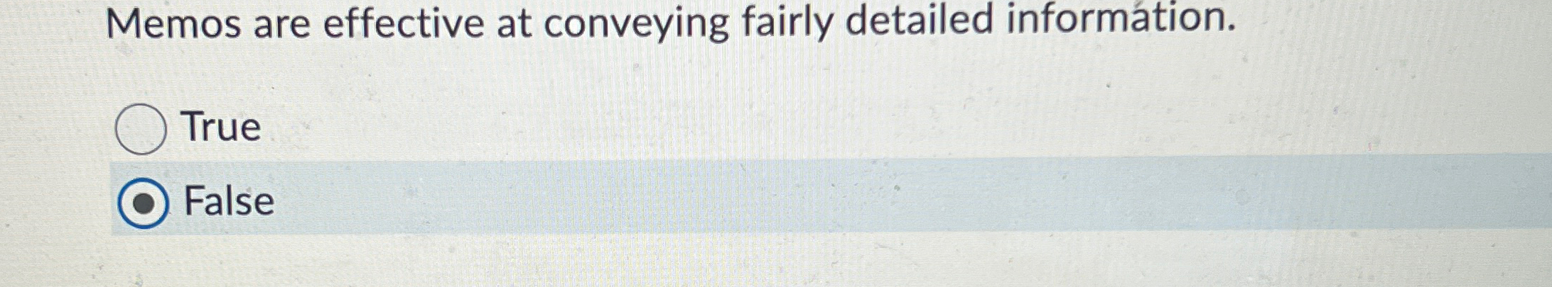 Solved Memos are effective at conveying fairly detailed | Chegg.com