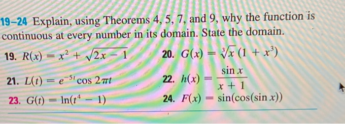 Solved 19–24 Explain, using Theorems 4, 5, 7, and 9, why the | Chegg.com