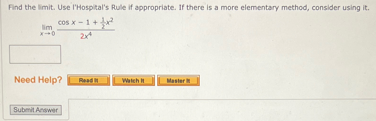 Solved Find the limit. ﻿Use I'Hospital's Rule if | Chegg.com