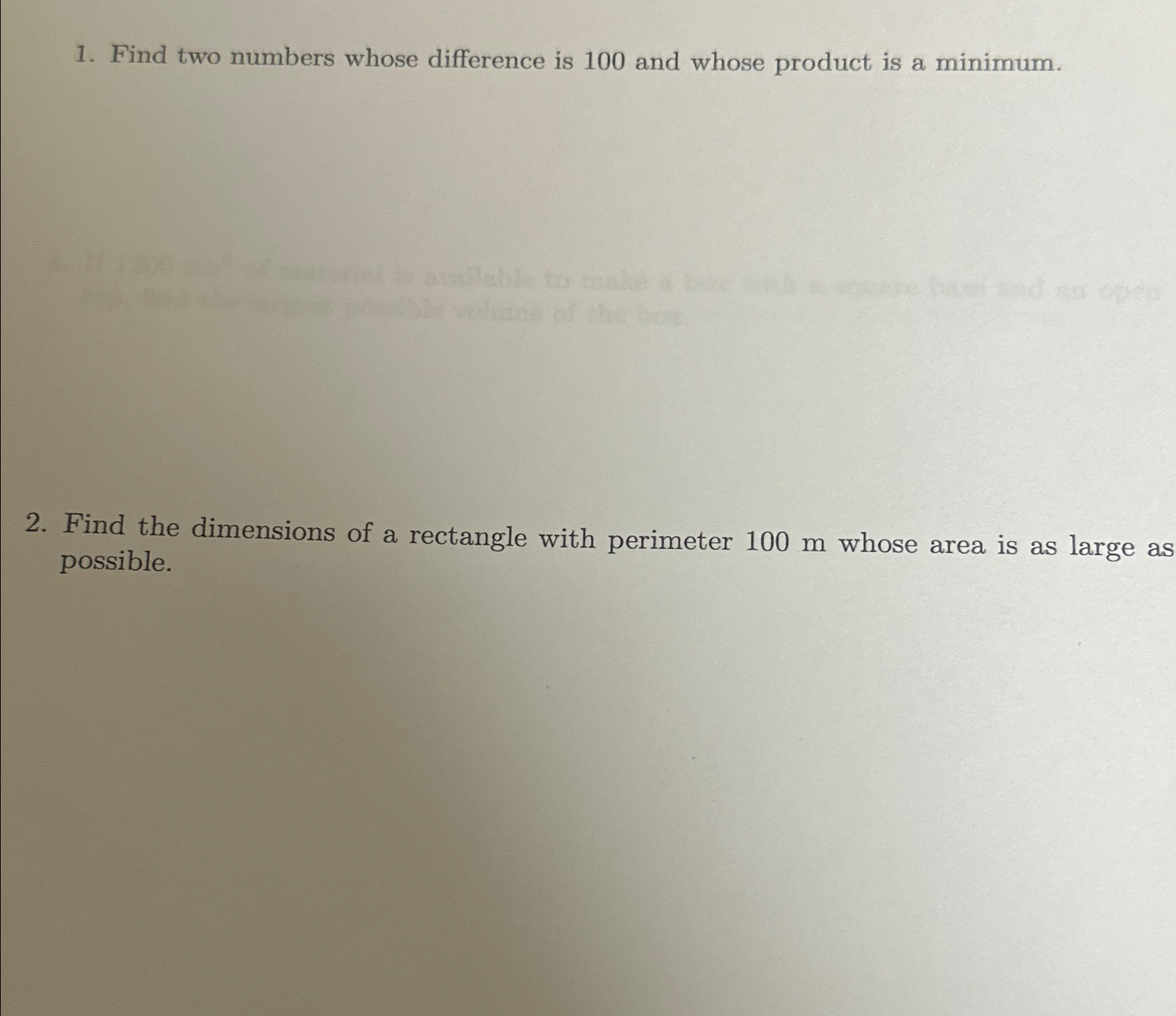 Solved Find two numbers whose difference is 100 ﻿and whose | Chegg.com