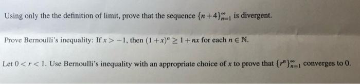 Solved Using only the the definition of limit, prove that | Chegg.com