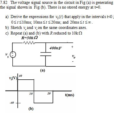 Solved The voltage signal source in the circuit in Fig (a) | Chegg.com