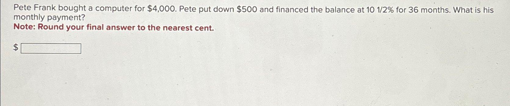 Solved Pete Frank bought a computer for $4,000. Pete put | Chegg.com Solved Pete Frank bought a computer for $4,000. Pete put | Chegg.com