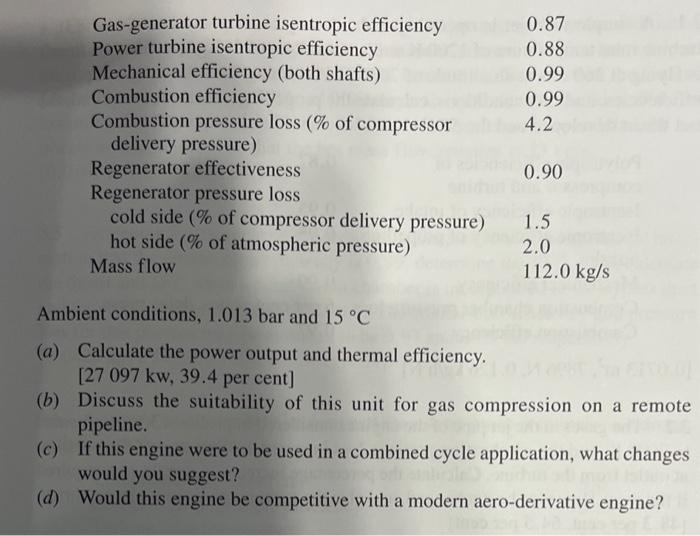 Solved 2.8 The following data apply to a regenerative cycle | Chegg.com