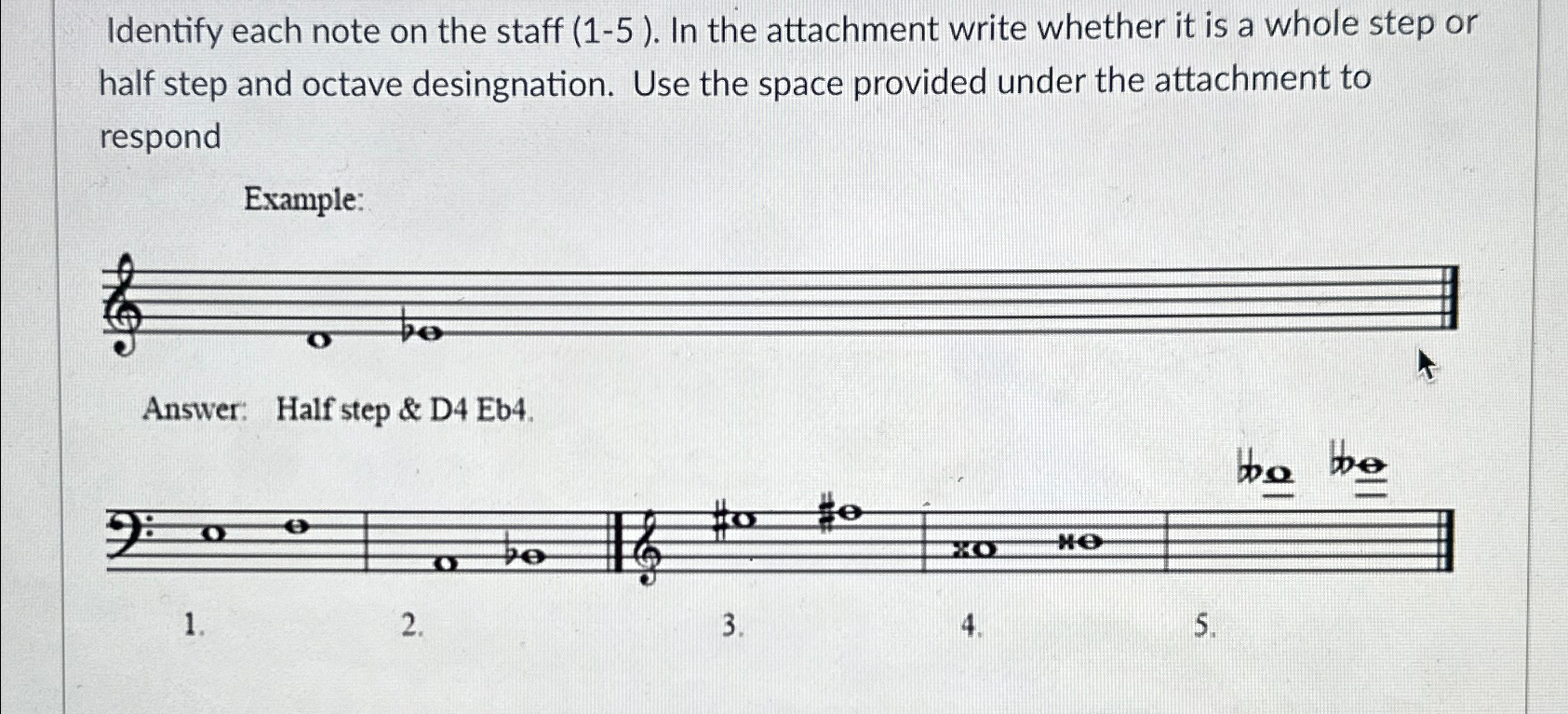 Solved Identify each note on the staff (1-5). ﻿In the | Chegg.com