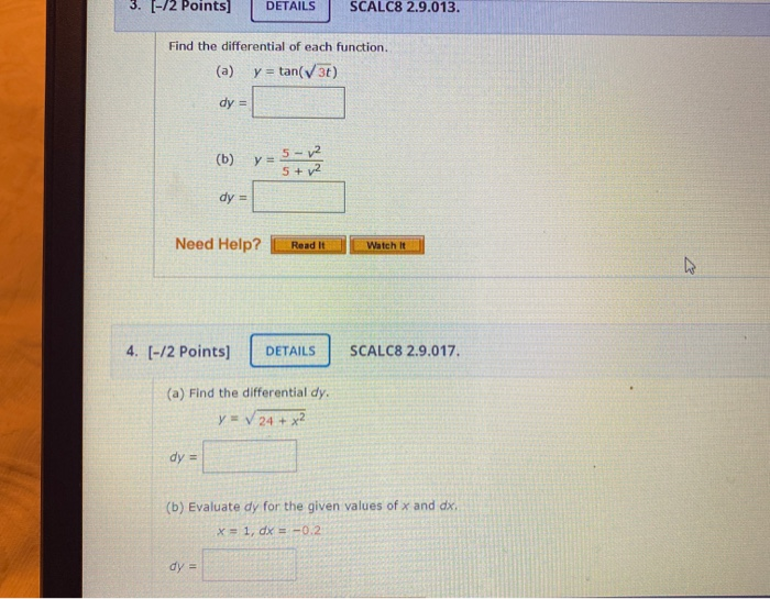 Solved 1. [-/1 Points] DETAILS SCALC8 2.9.002. Find the | Chegg.com