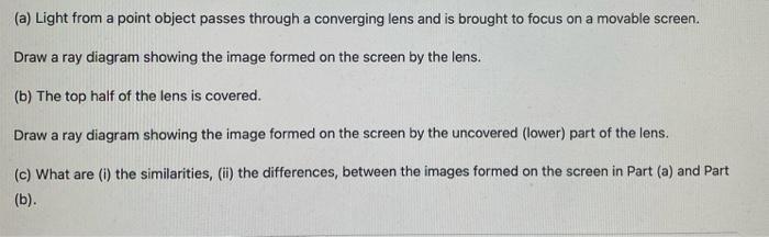 Solved (a) Light from a point object passes through a | Chegg.com
