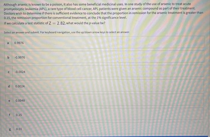 Solved Although arsenic is known to be a poison, it also has | Chegg.com