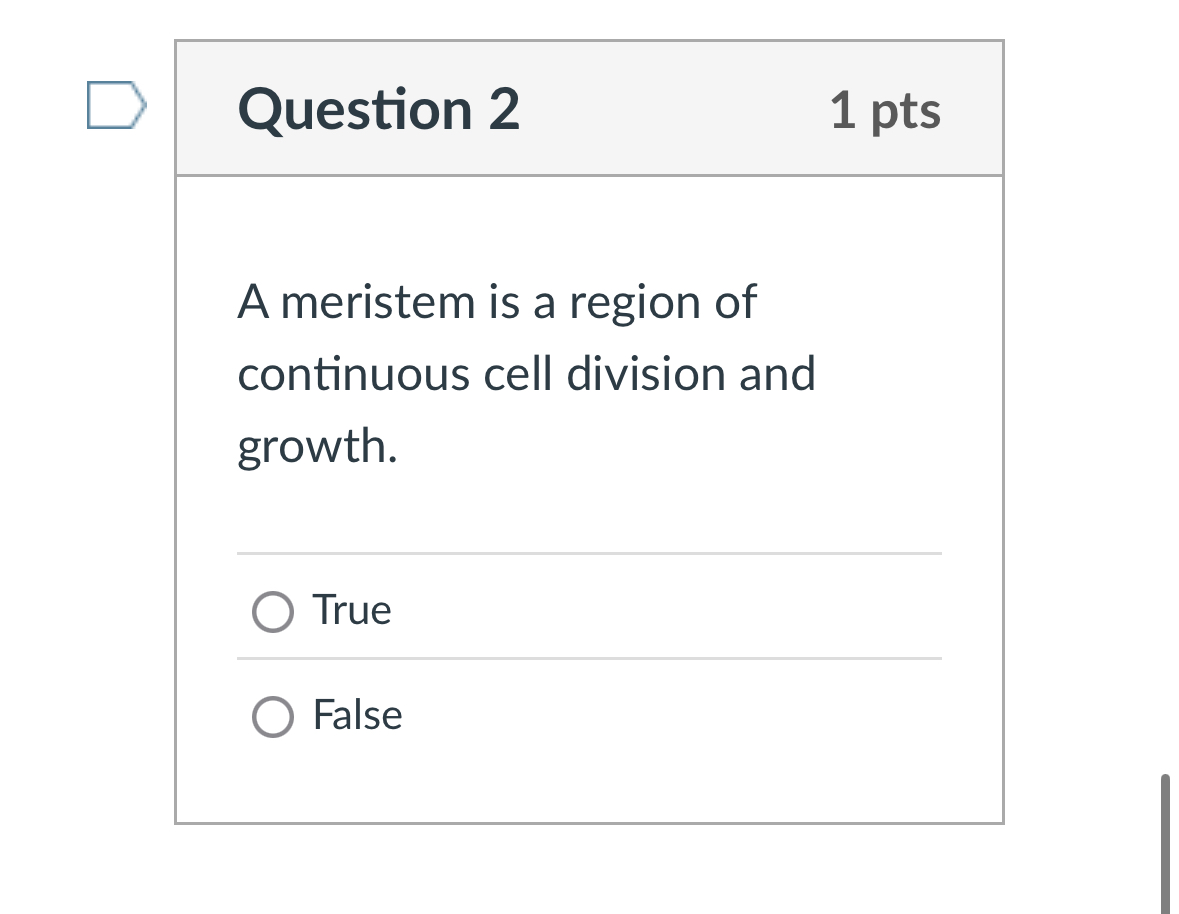 Solved Question 21 ﻿ptsA meristem is a region of continuous | Chegg.com