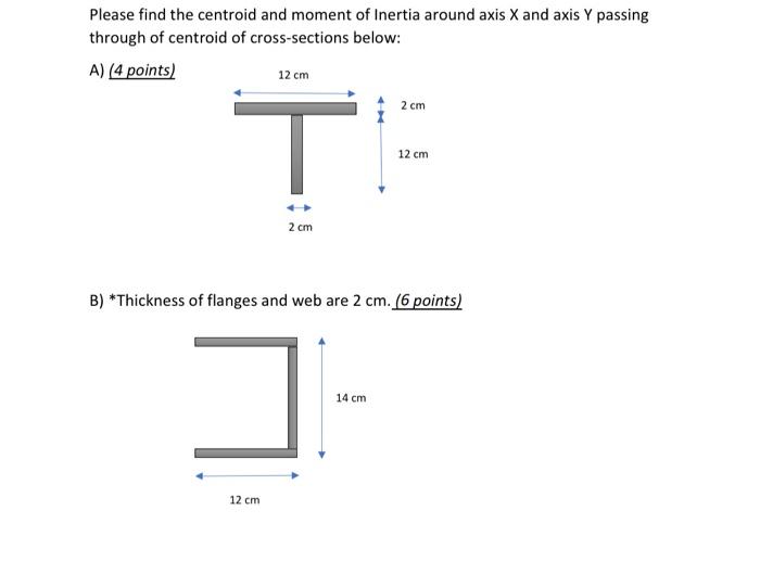 Solved Please find the centroid and moment of Inertia around | Chegg.com