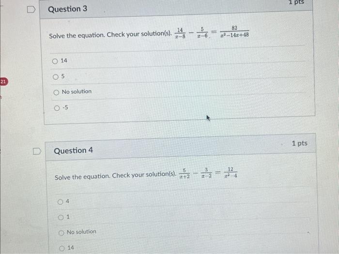 Solved Solve the equation. Check your solution(s). | Chegg.com