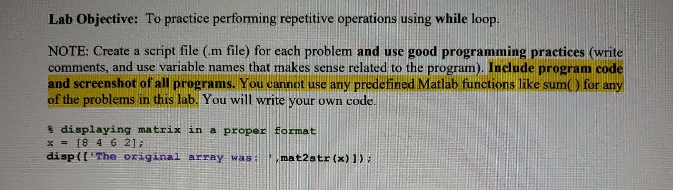 Solved Lab Objective: To practice performing repetitive | Chegg.com
