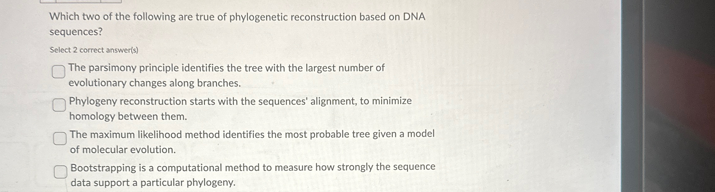 Solved Which two of the following are true of phylogenetic | Chegg.com