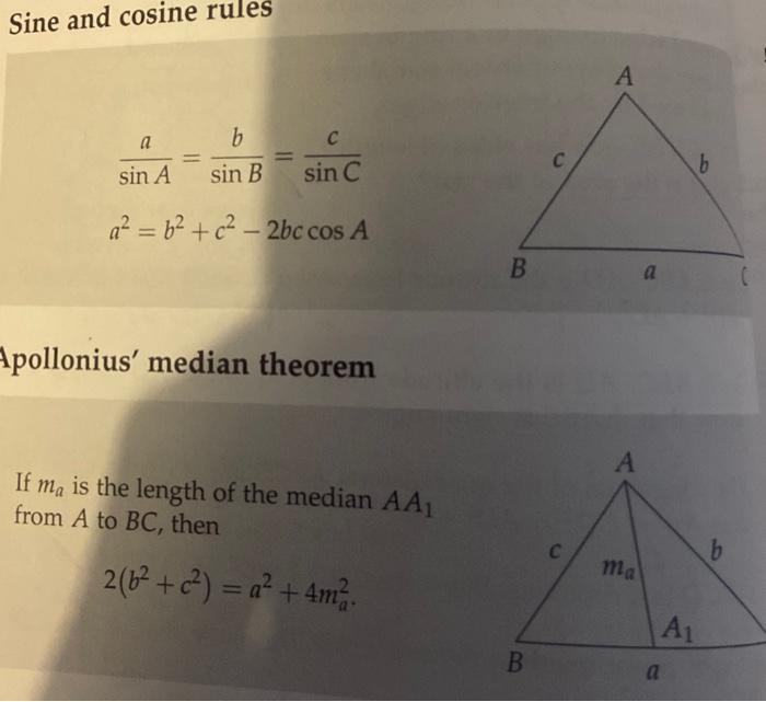 Solved Sine and cosine rules | Chegg.com