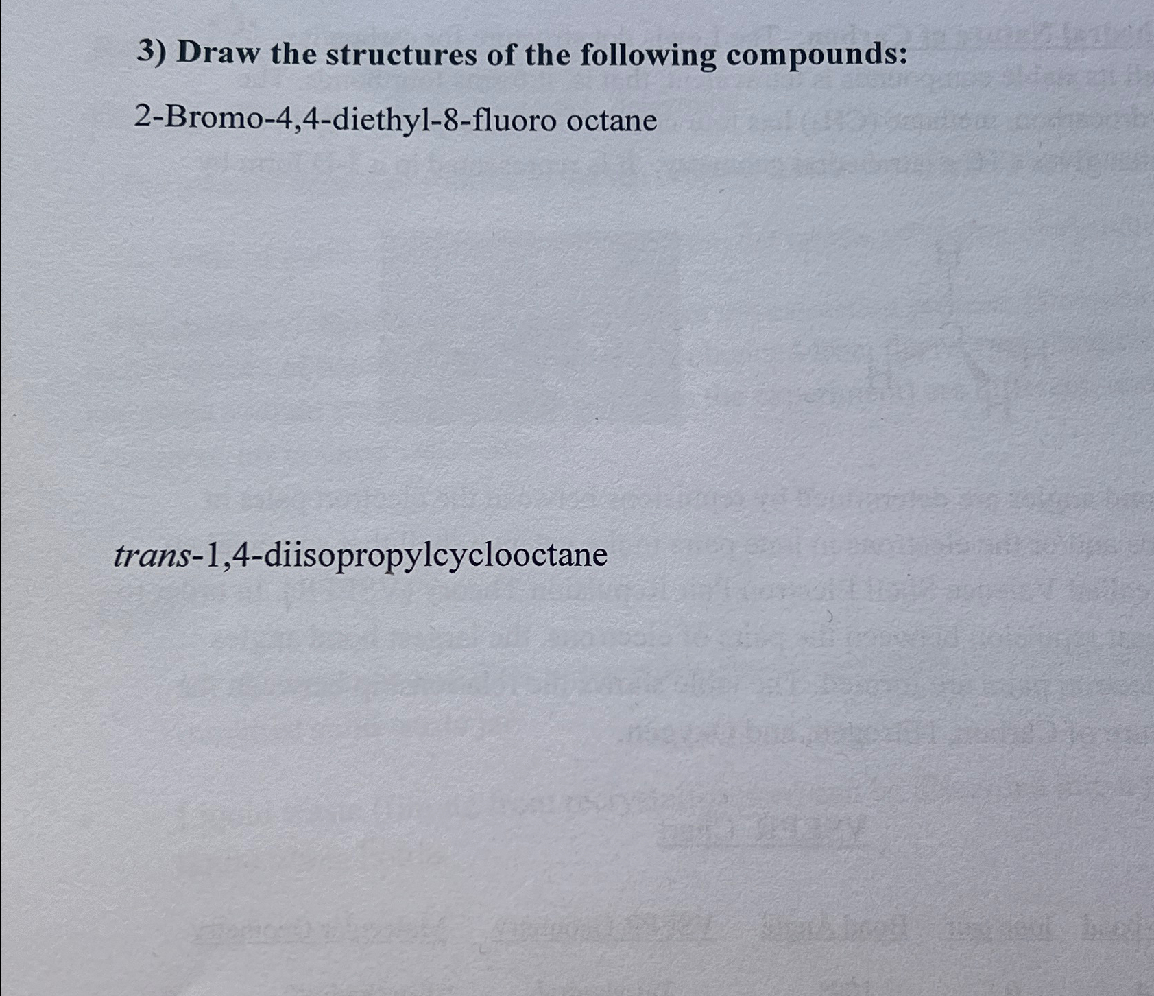 Solved Draw the structures of the following | Chegg.com