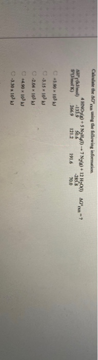 Solved Calculate the AG rxn using the following information. | Chegg.com