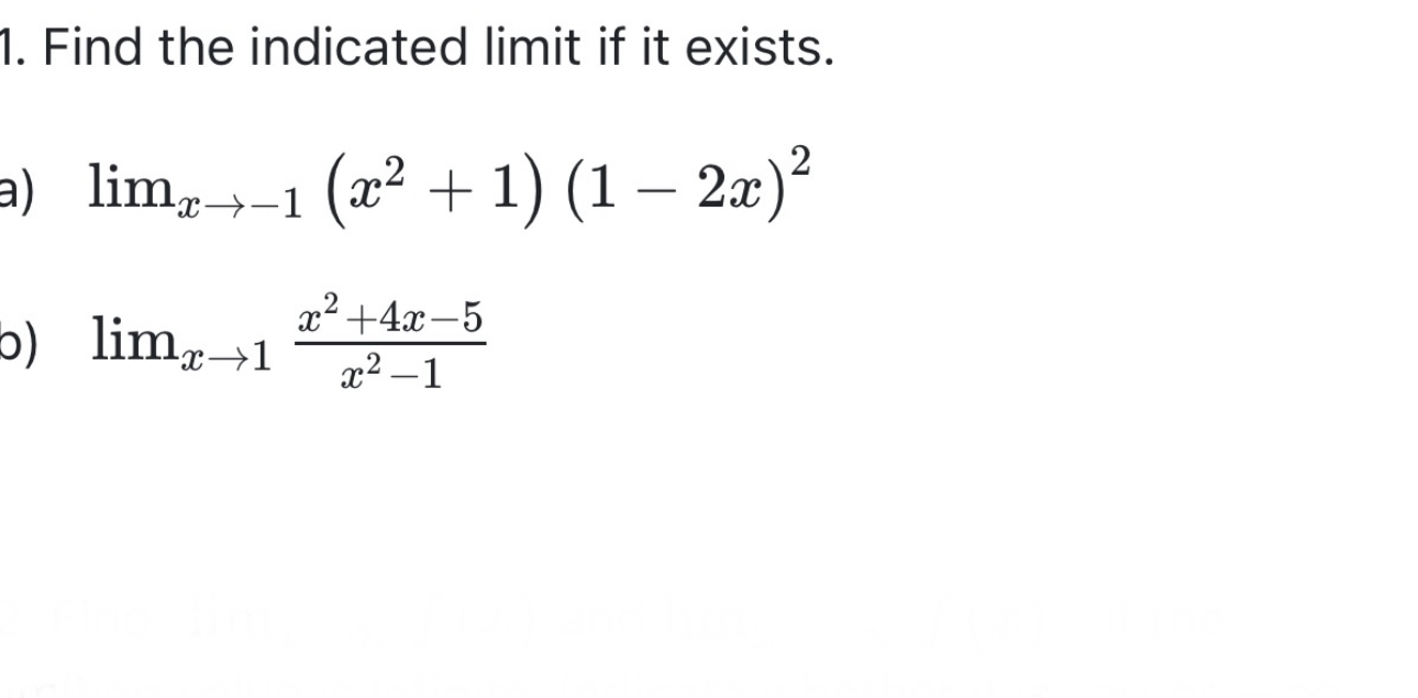 Solved Find the indicated limit if it | Chegg.com