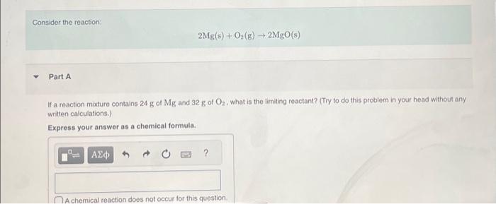Solved Consider the reaction: Part A If a reaction mixture | Chegg.com