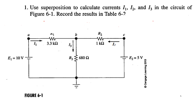 Solved Use superposition to calculate currents I1,I2, ﻿and | Chegg.com