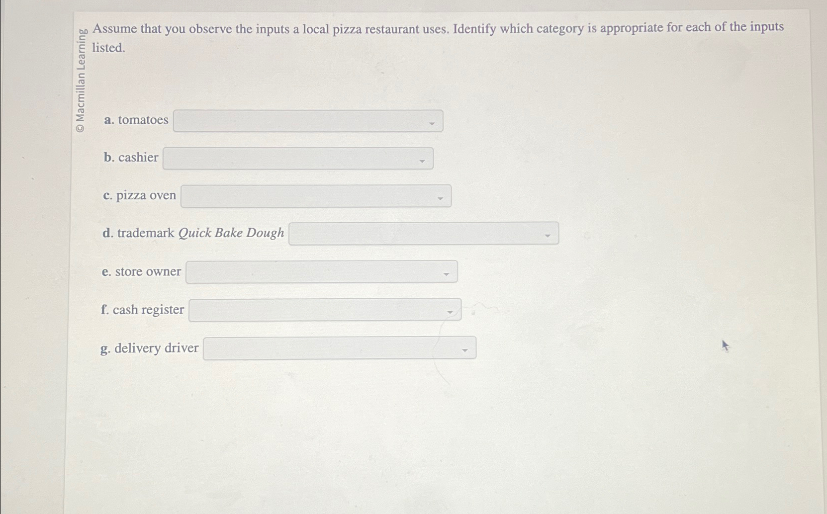 Solved no Assume that you observe the inputs a local pizza | Chegg.com