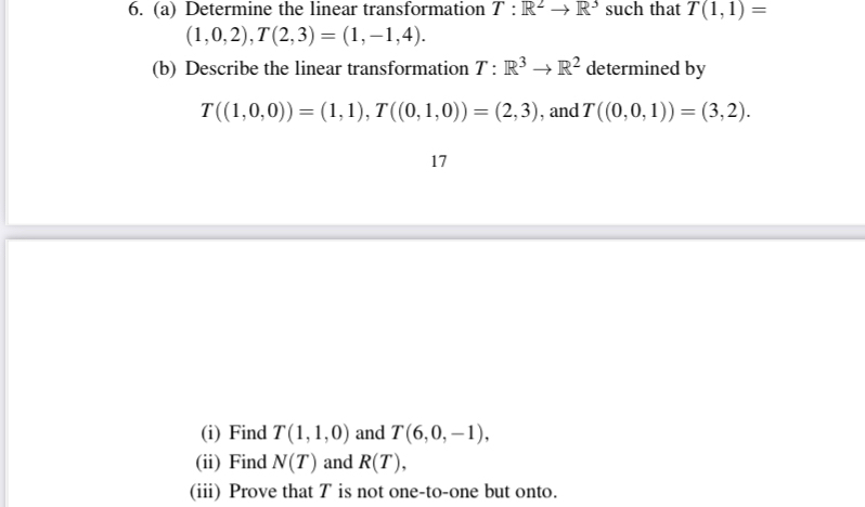 Solved (a) ﻿Determine the linear transformation T:R2→R3 | Chegg.com