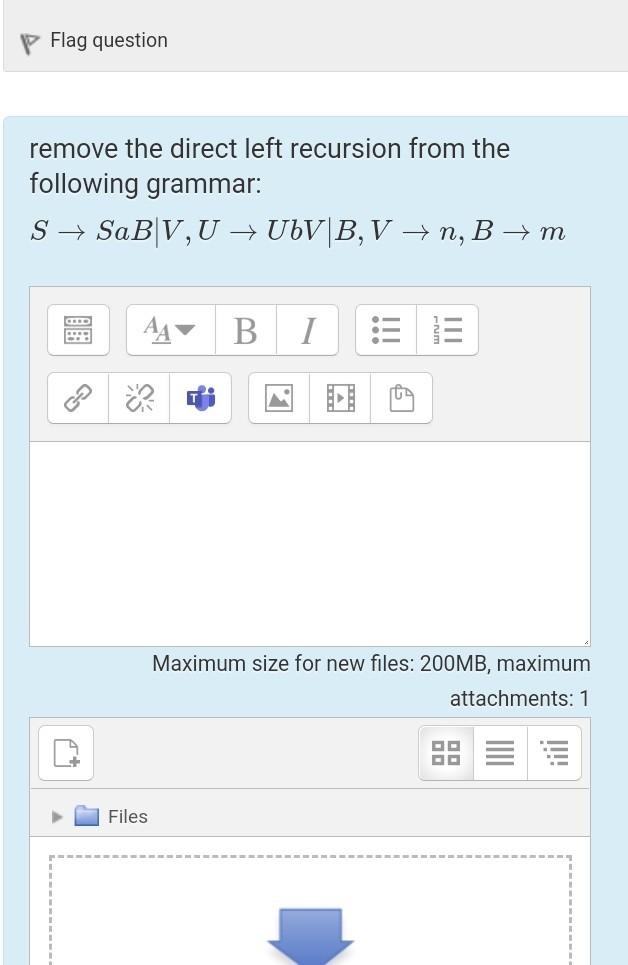 Solved Flag question remove the direct left recursion from | Chegg.com