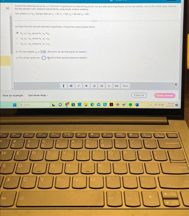 Solved that the samples weve ebtained independonty using | Chegg.com