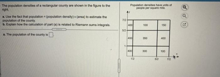 Solved The population densities of a rectangular county are | Chegg.com